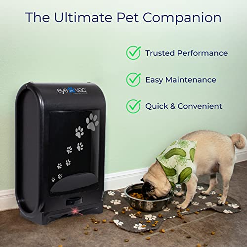 EyeVac Pet Touchless Vacuum for Pet Hair, Dust & Debris - 1400 Watts Professional Vacuum Active Infrared Sensors, High Efficiency Filtration, Bag-Less Canister (Tuxedo Black & Paw Prints)