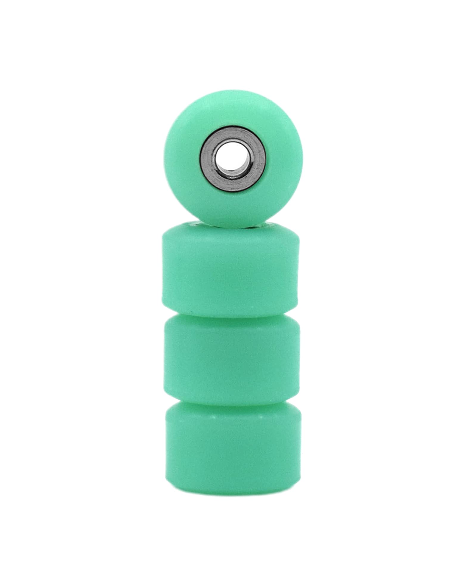 Teak Tuning Apex 71D Urethane Fingerboard Wheels - New Street Shape, 7.7mm Diameter - Ultra Spin Bearings - Made in The USA - UV Neon Teak Teal Colorway