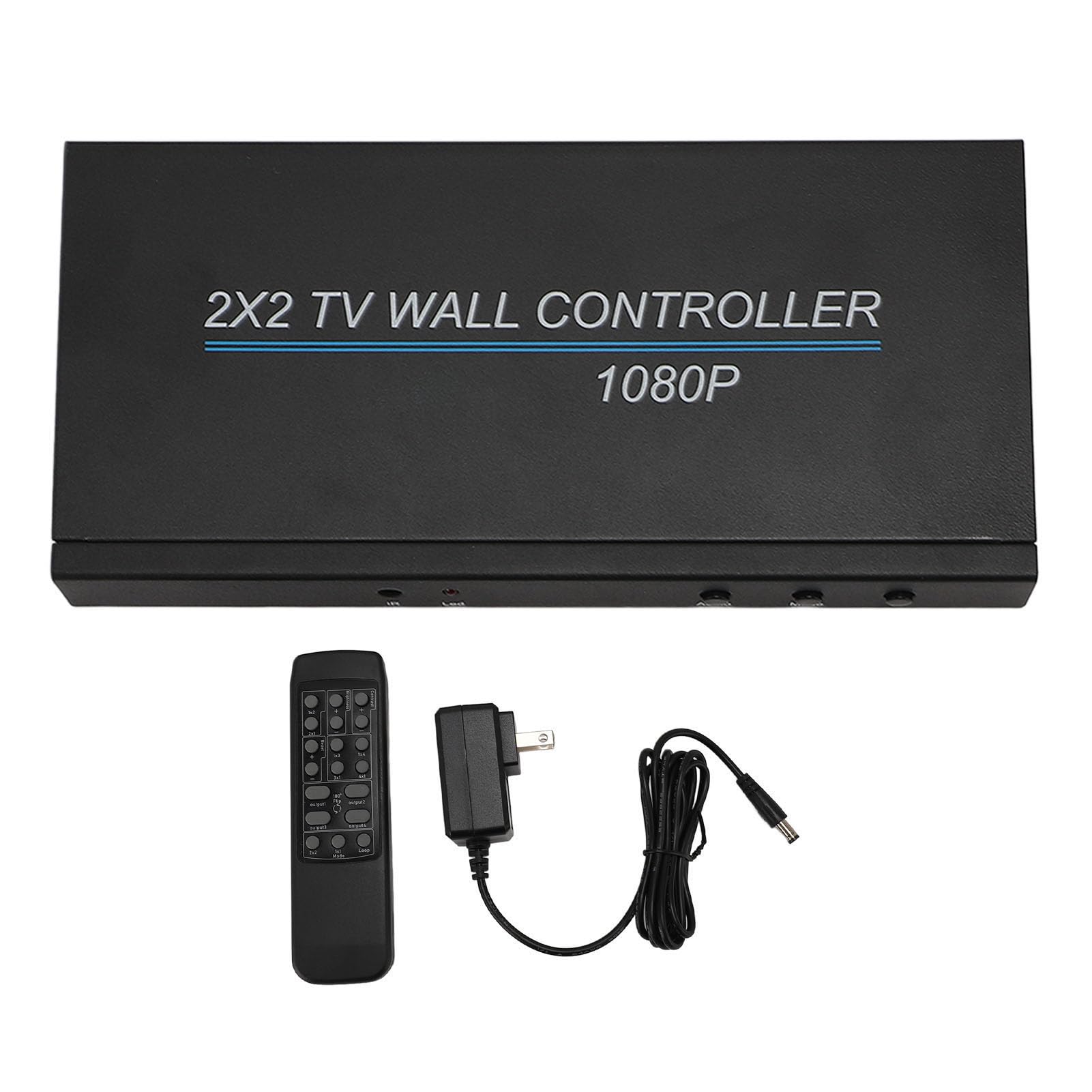 HDMl Video Wall Controller 1920x1080P 60Hz, Video Wall Processor with Remote Control, 2x2 1x2 2x1 1x3 3x1 1x4 4x1 TV Wall Controller for 4 TV Splicing Display (US Plug)