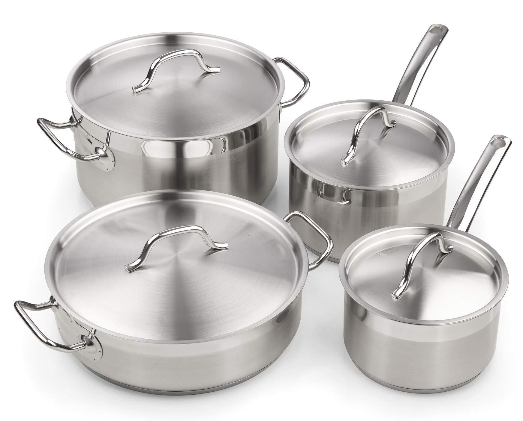 Cooks Standard Professional Stainless Steel Cookware Set 8PC, 8 PC, Silver & - 2568 Cooks Standard Classic 4-Piece 12 Quart Pasta Pot Cooker Steamer Multipots, Stainless Steel