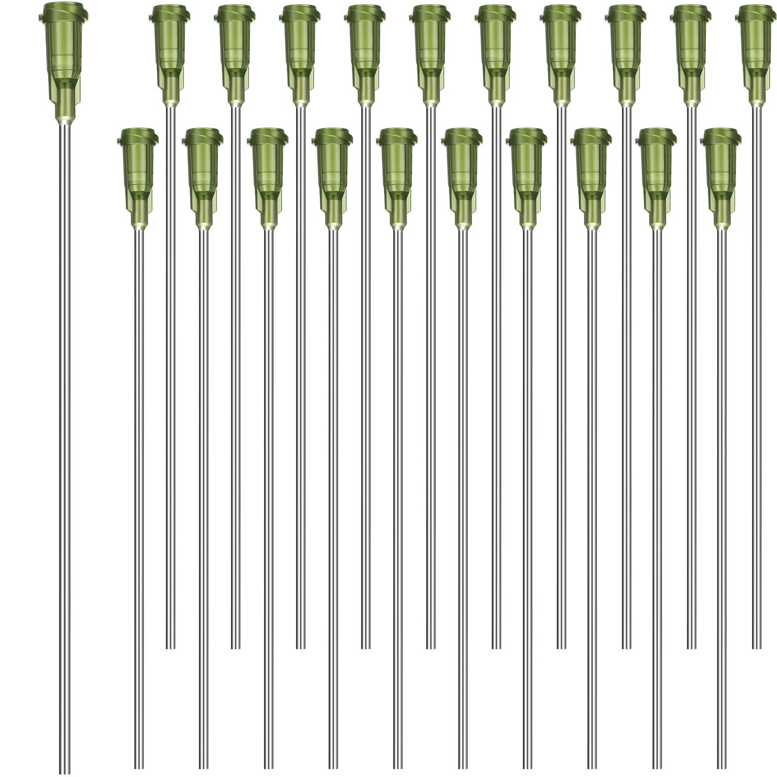 Honoson 20 Pack 4" Syringes with Needle 14 Gauge Blunt Tip Dispensing Needle Industrial with Luer Connector Needle