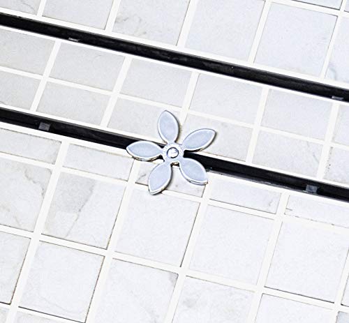DrainWig Shower Drain Hair Catcher, Disposable Drain Protector, Silver Flower, 2 Pack