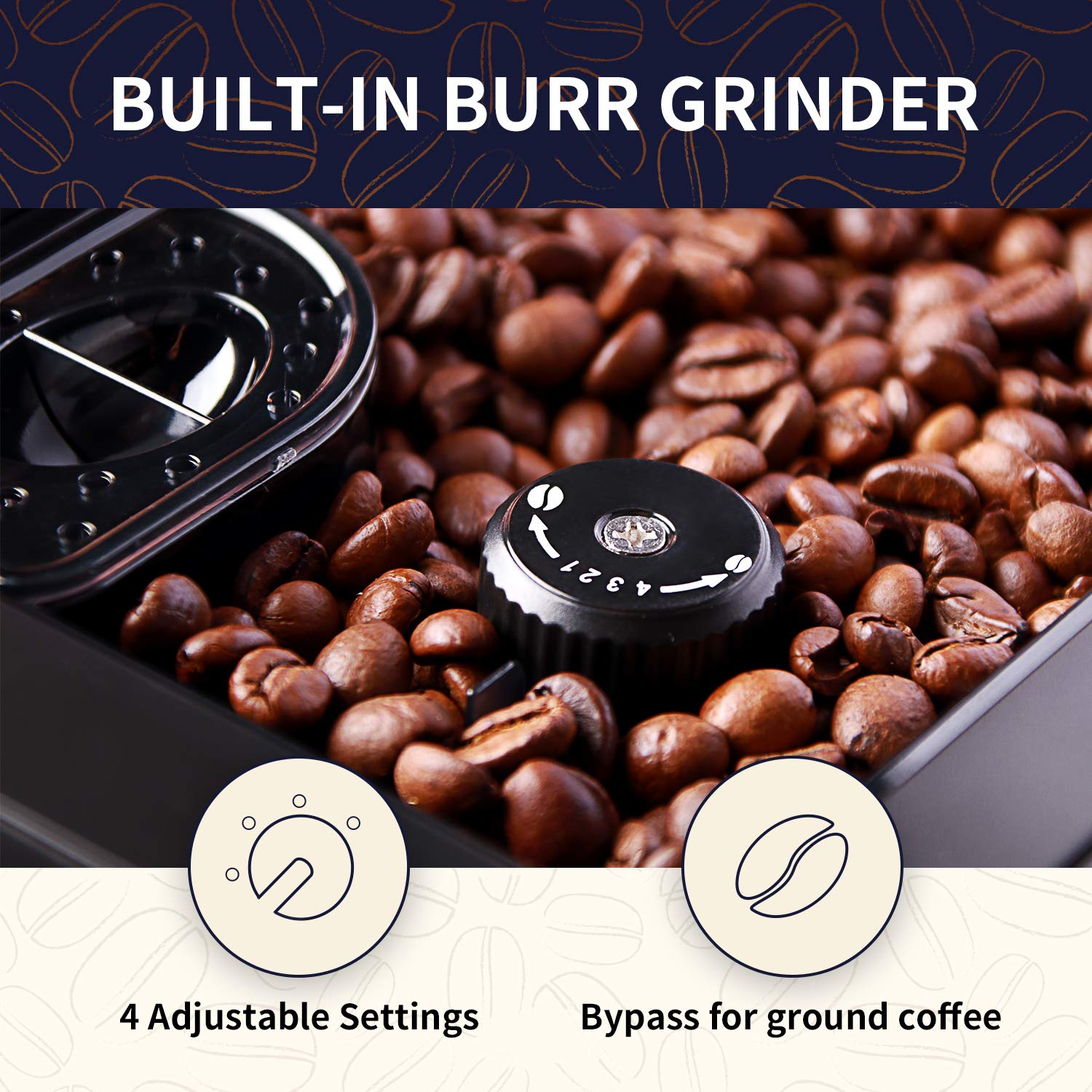 Hipresso Super Fully Automatic Espresso Coffee Machine-7" HD TFT Touchscreen with Milk Frother 19 Bar Pressure