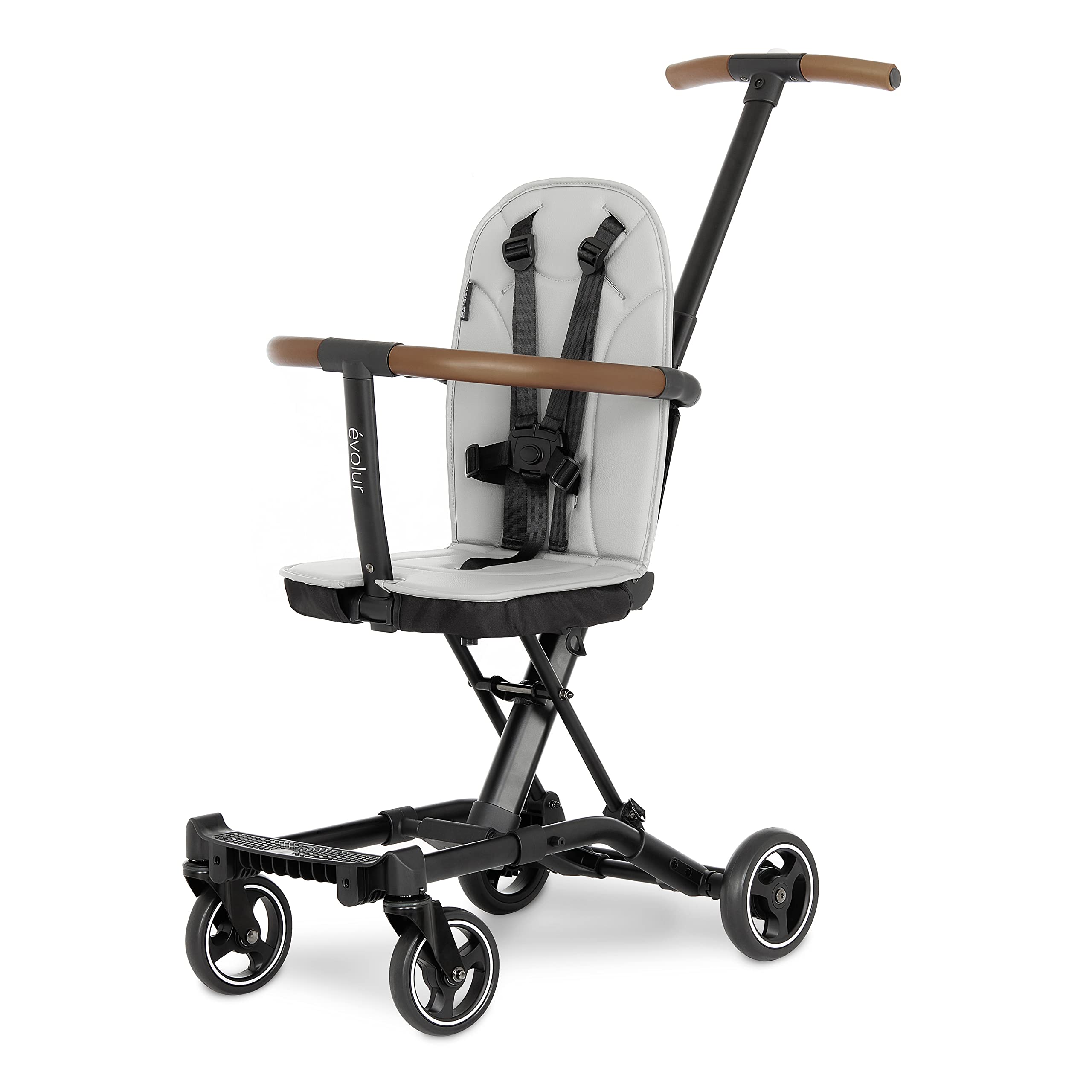 Evolur Cruise Rider Stroller, Lightweight Stroller with Compact Fold, Easy to Carry Travel Stroller, Noir Black