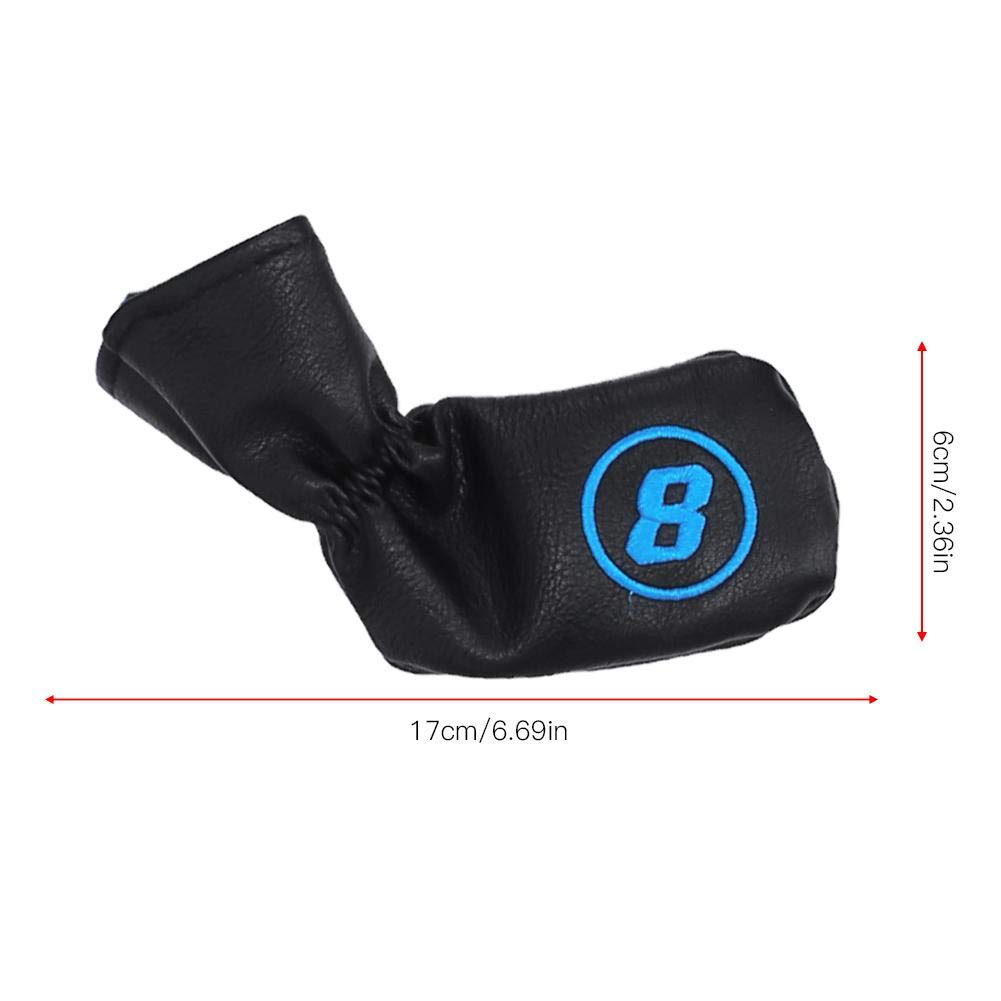 Bnineteenteam 9PCS Golf Headcover,PU Leather Golf Putter Head Cover Waterproof Thicken Plush Golf Putter Head Cover Iron Club Headcovers Accessory(Black)