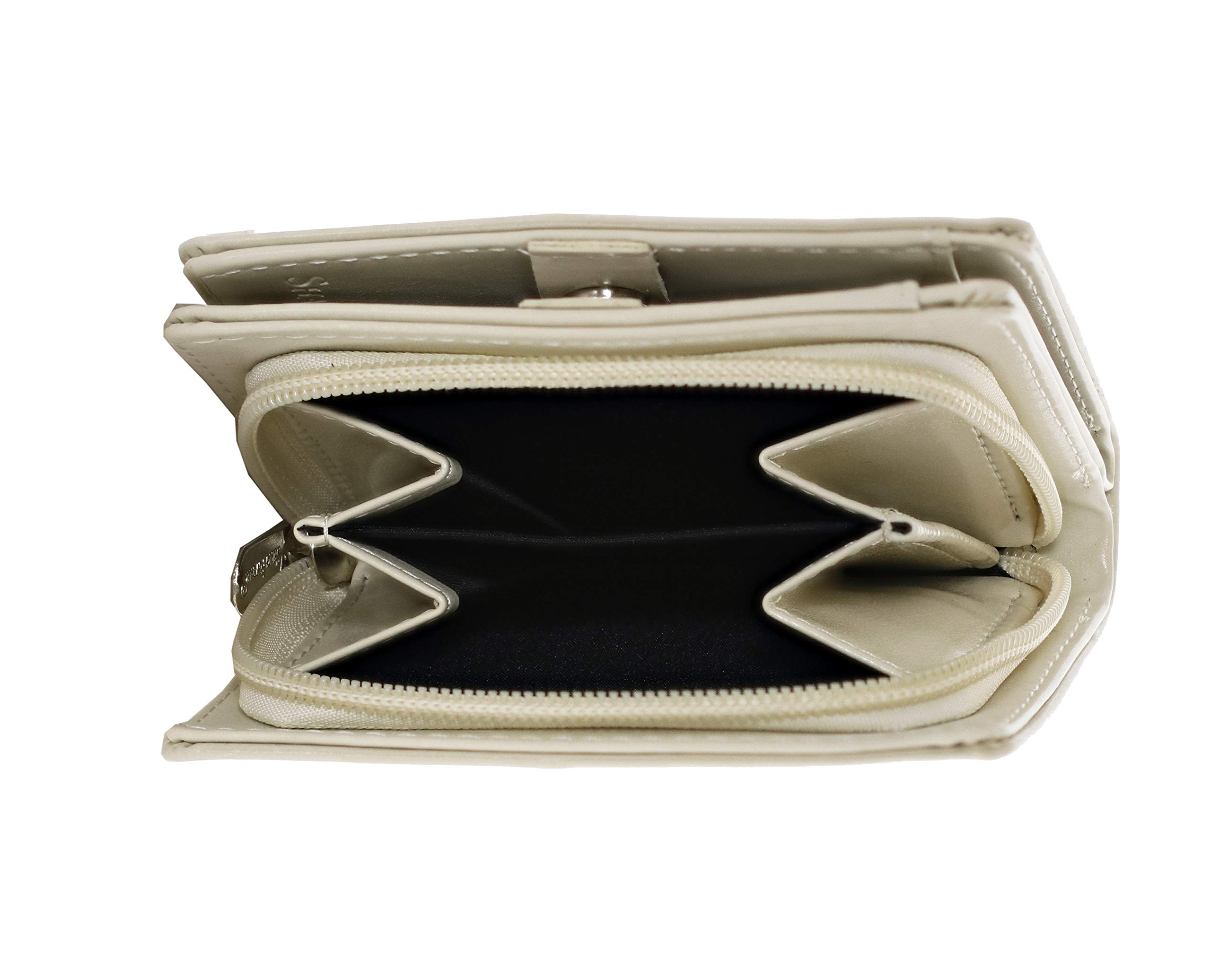 Shag Wear Music Festival Poster Small Snap Zipper Women's Bi-Fold Wallet (Cream)