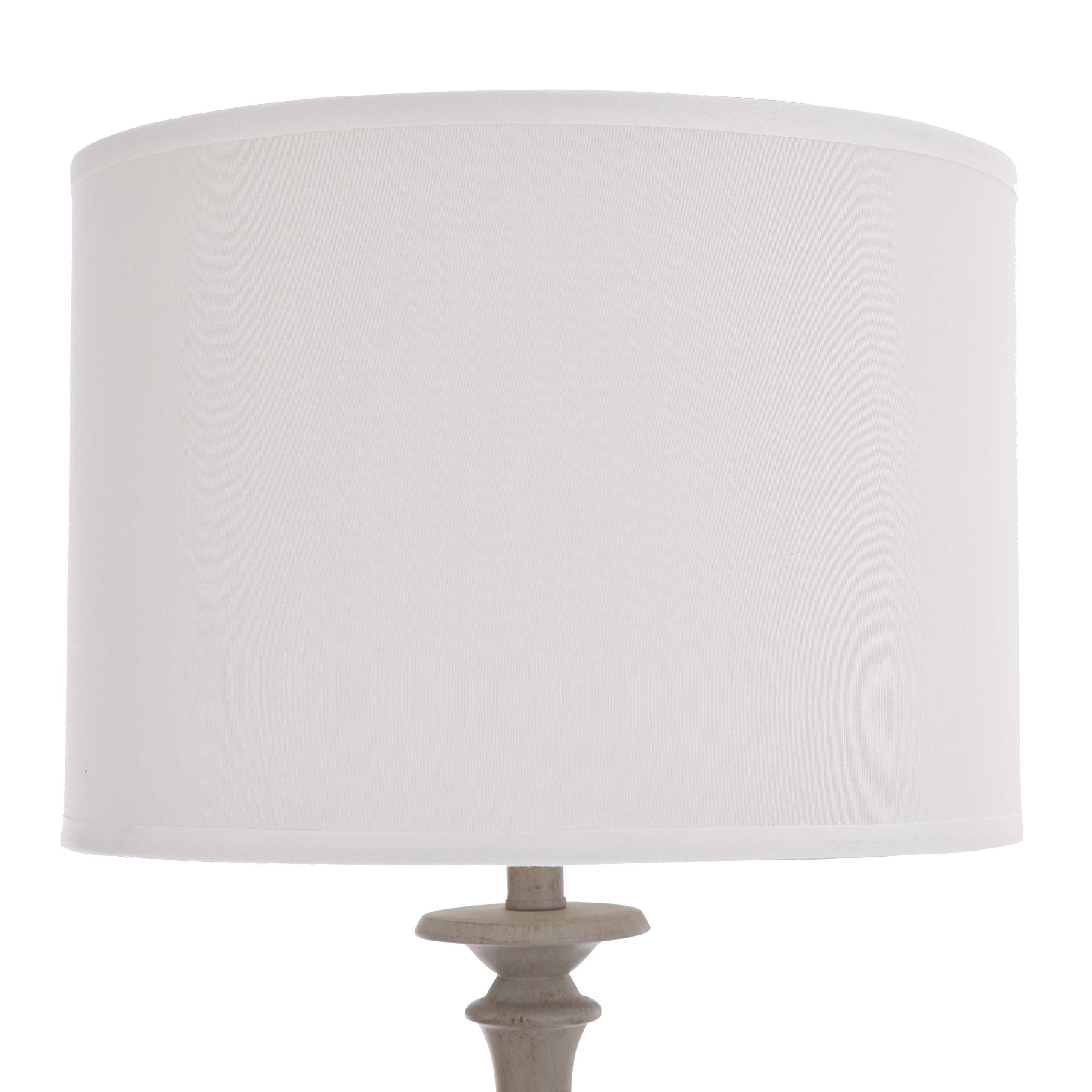 Collective Design L71520BDSAM Charlton, Distressed Gray Finish, Taupe Hardback Silk Shade Floor Lamp