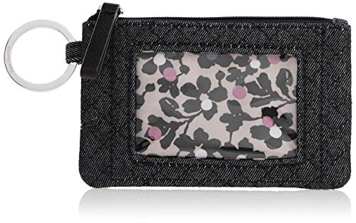 Vera Bradley Women's Denim Zip ID Case Wallet, Navy, One Size