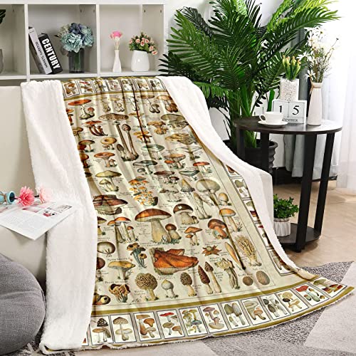 Fleece Throw Blanket for Couch - Super Soft Cozy Bed Blanket Lightweight Plush Fuzzy Mushroom Blankets and Throws for Sofa, 50 X 60 inches