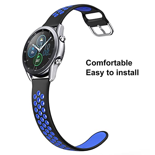 NAHAI 3 Pack Sport Bands Compatible with Samsung Galaxy Watch 46mm/Gear S3 Frontier for Men Women, 22mm Watch Band Silicone Quick Release Rubber Replacement Strap for Galaxy Watch 3 LTE (45mm)
