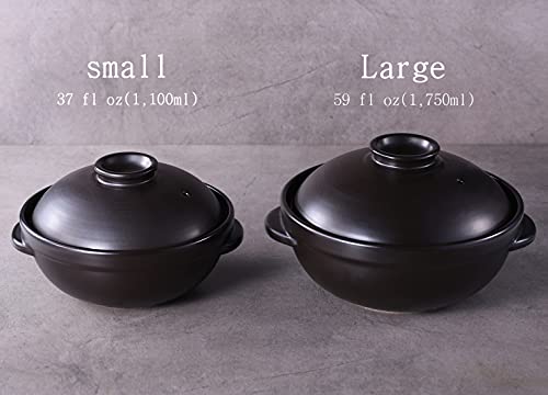 GREATUS Korean Dojagi R Pot/Premium Korean Stone Pot with lid Stone Bowl Ttukbaegi Dolsot (Large)