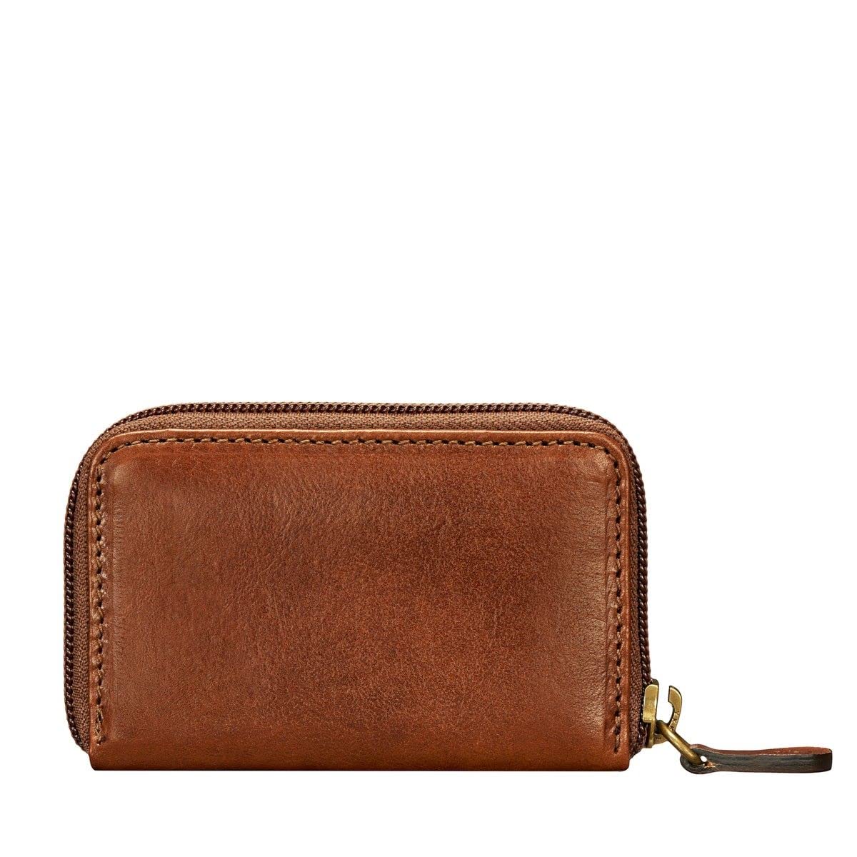 Maxwell Scott - Luxury Luxury Leather Key Holder Case with Zip - Made from Premium Full Grain Hides - The Vinci Chestnut Tan