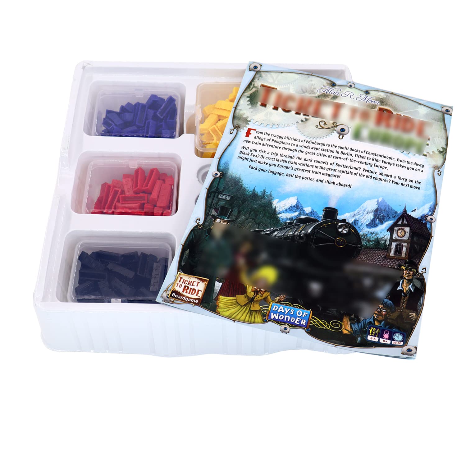 Cwdew Set of 5 Empty Storage Cases Plastic Fit for Ticket to Ride Board Games Compatible with Original, Europe, Rails and Sails Versions (BOX ONLY)