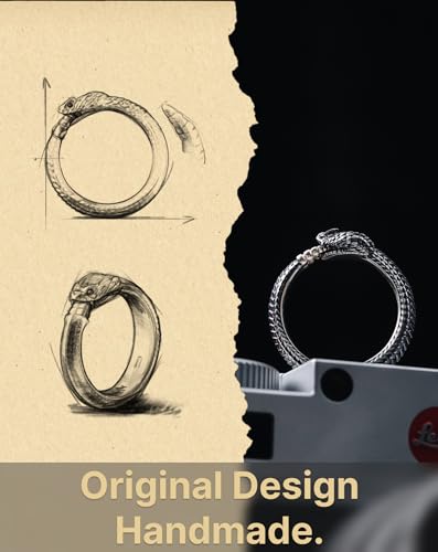 COPPERTIST.WU Ouroboros Ring 925 Sterling Silver Snake Serpent Rings Aesthetic Halloween Jewelry Gift for Women Men (9)