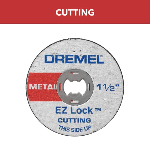 Dremel EZ456, 1 1/2-Inch (38.1 mm) Wheel Diameter, EZ - Lock⢠Fiberglass Reinforced Cut-off Wheels, Rotary Tool Cutting Disc for metal cutting, 5 pieces, Medium , Red
