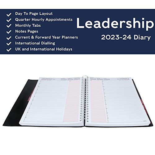 Collins Leadership Academic 2023-24 A4 Day to A Page Mid Year Diary Planner (Appointments) School, College or University Term Journal - July 2023 to July 2024 - Graphite - CP6745-2324