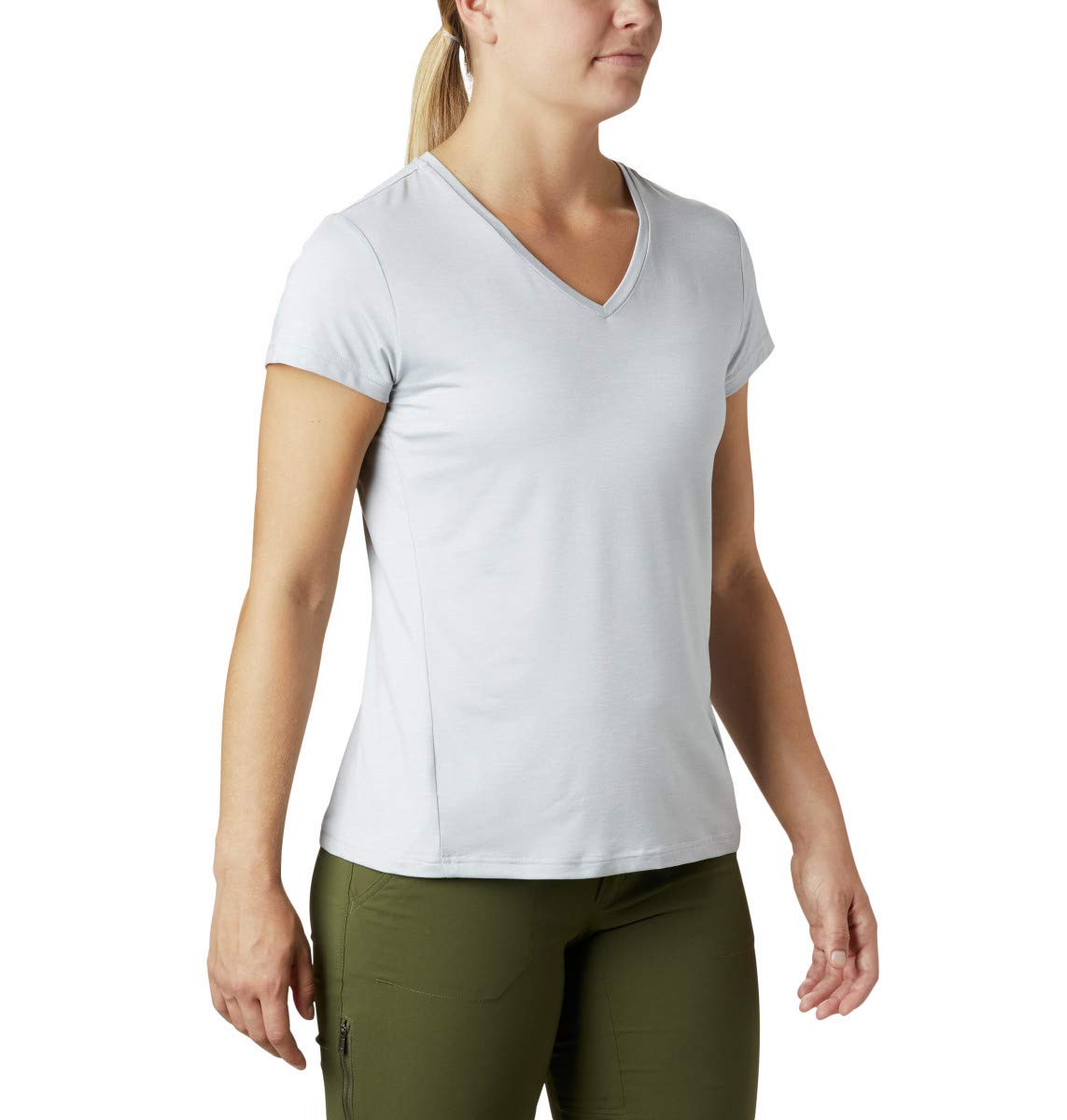 Columbia Women's Bryce SS Tee, White Heather, X-Large