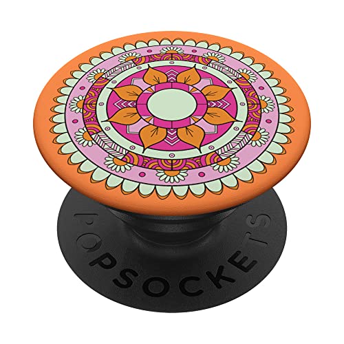Retro Inspired Mandala Peace Relaxation Meditation Aid Focus PopSockets Swappable PopGrip
