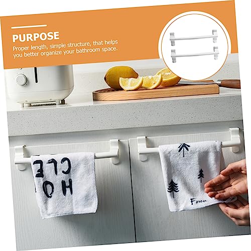Garneck 8 Pcs Door Hook Towel Rack Black Kitchen Towels Towel Shelf Towel Rod Wall Towel Holder Bath Towel Bars Towel Plastic Holder Towel Hanging Rack Abs Plastic Shelf No Trace White