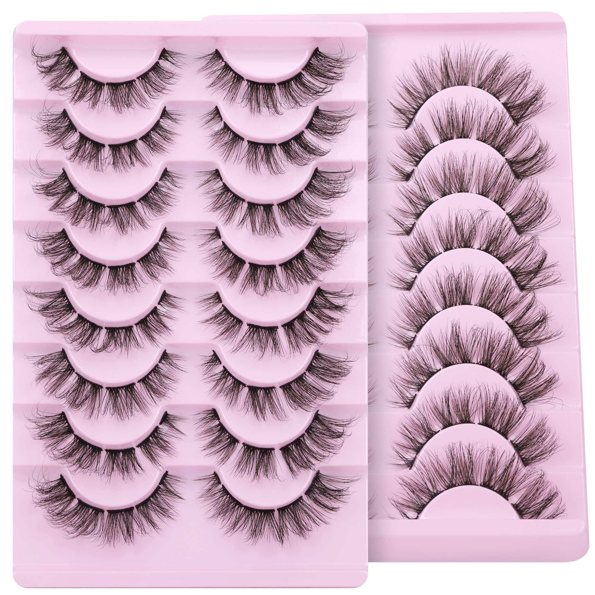 Cluster Lashes Natural Look Wispy False Eyelashes Natural Lash Clusters 8-15MM Individual Lashes Extensions Fluffy Cat Eye False Lashes 8 Pairs