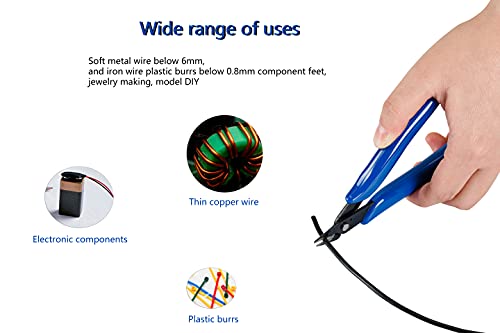 Flush Cutter Micro Precision Wire Cutters Diagonal Cutting Pliers for Electronic, Model, Jewelry Making