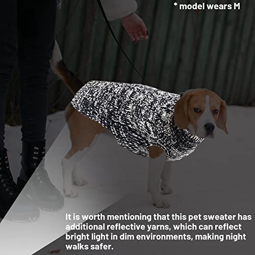 IPRAVOCI Dog Sweater for Small Medium Large Dog - Reflective Warm Fleece Knitwear Pullover Dog Clothes for Winter Fall