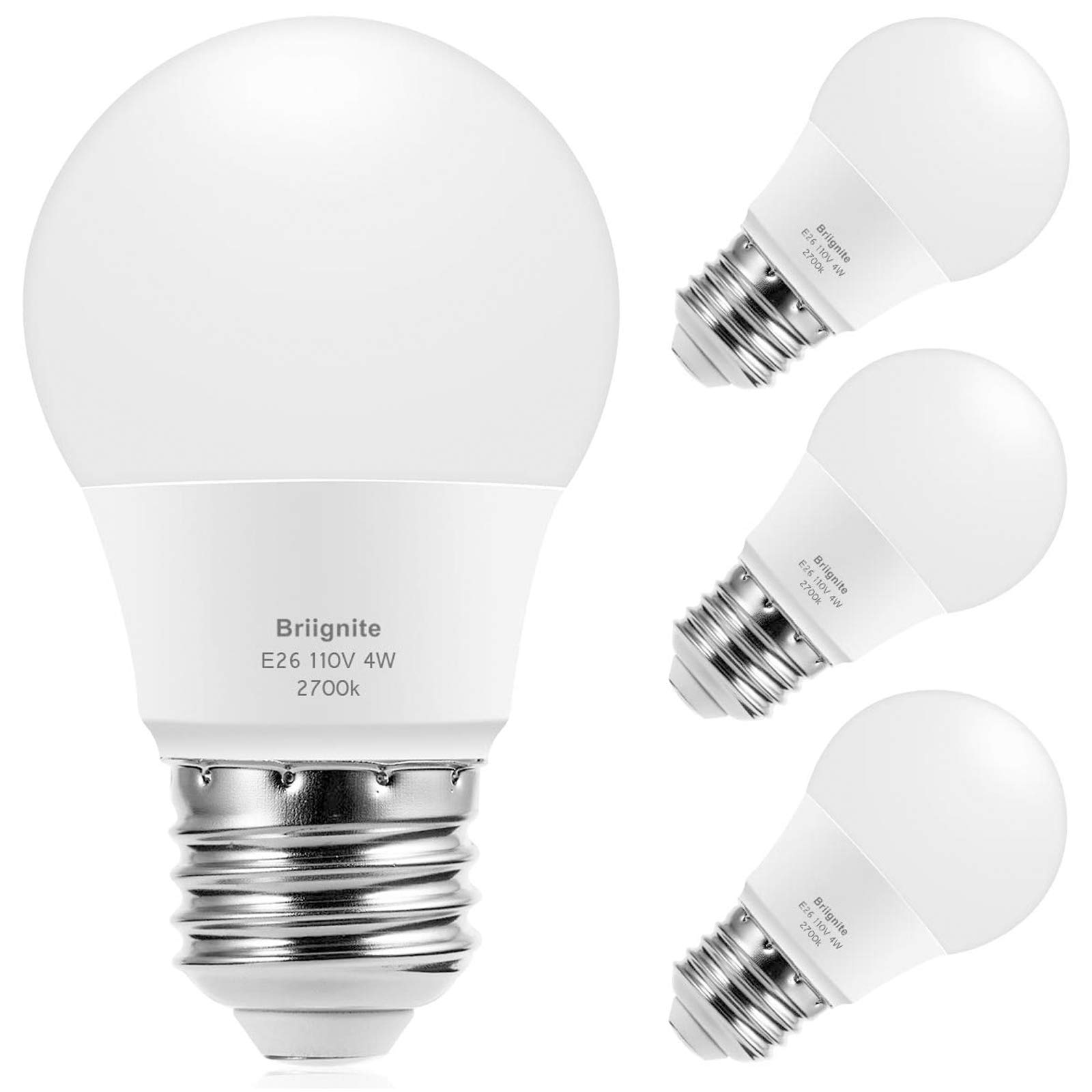 Briignite LED A15 Bulb, 25 Watts LED Globe Light Bulbs Equivalent, 4W LED Lights Bulb Soft White 2700K, E26 Medium Screw Base 320 Lumens A15 shape Decorative Edison Home Lighting (Pack of 4)