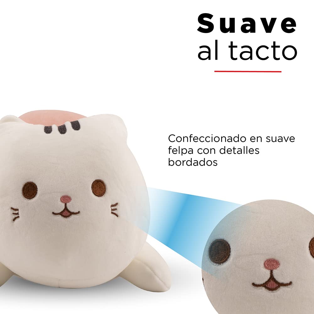 MINISO 14'' Sushi Cat Plush, Kawaii Stuffed Animal, Soft Body Pillow, Kitten Doll, Big Valentine's Day Gift (Salmon)