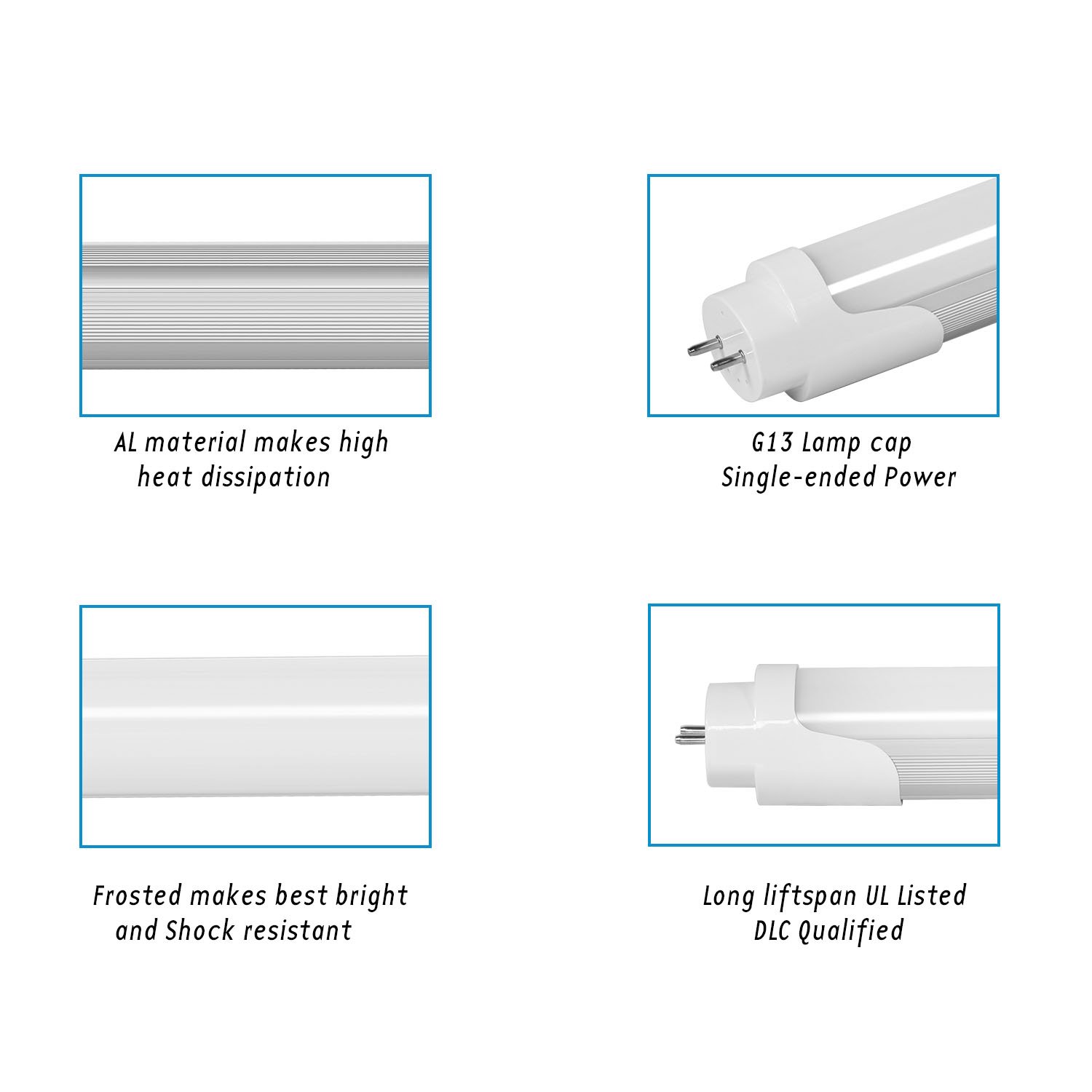 jimwhen 2Pack 2FT LED Tube Light Bulbs, Ballast Removed, 9W, 5000K Daylight White 2000LM,T8 Fluorescent LED Bulb Replacement, G13 Lighting Fixtures for Garage Closet