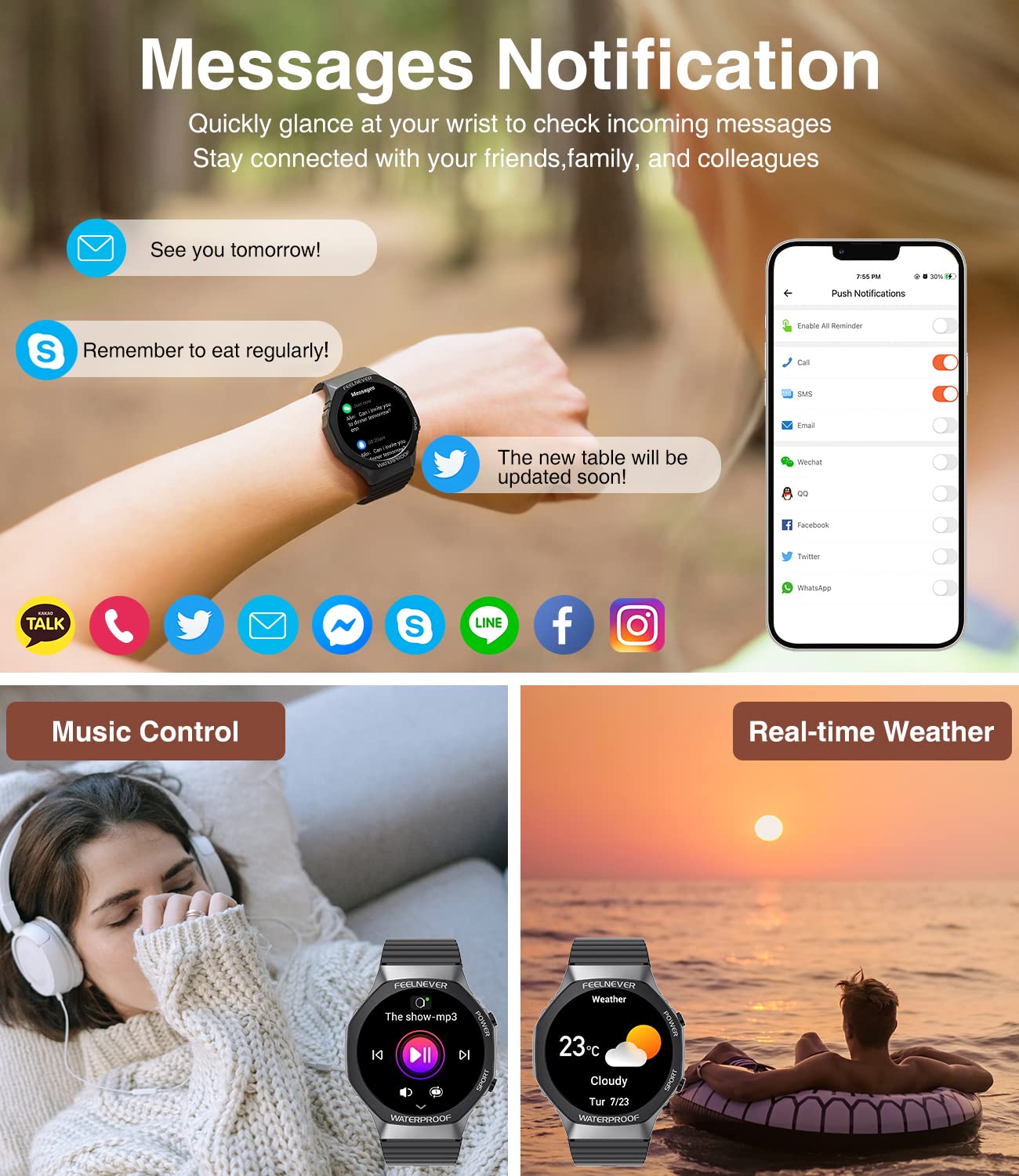 FOXBOX Smart Watch for Men(Answer/Make Call),1.32" Touch Screen Fitness Tracker with Blood Pressure/Heart Rate Tracker,Pedometer,Stopwatch,IP67 Waterproof Black Smart Watches for Android/iOS Phone