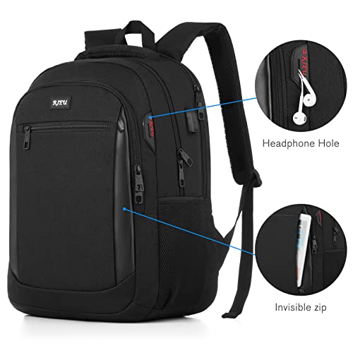 Laptop Backpack Travel, School Backpack with Usb Charging Port for Men Womens Boys Girls Water Resistant College School Bookbag Business Computer Backpack Fits 15.6 Inch Notebook Over 3 Years Old