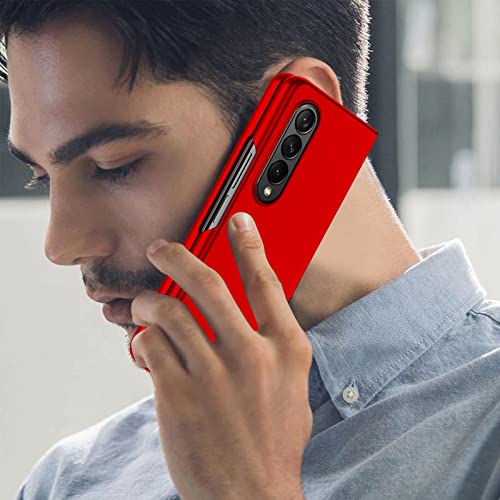 RLUYIDIKS for Samsung Galaxy Z Fold3 Case,Slim Hard PC Matte Phone case,Wireless Charging Compatible 7.6inch Lightweight Slim Protective Case for Samsung Galaxy Z Fold 3 5G,Red RUS02-06 CP
