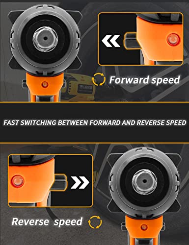 Cordless Impact Wrench,450NM(332ft·lbs) High Torque ,Brushless Motor,1/2 inch impact gun with a 4.0Ah Li-Ion Battery, Suitable for family cars…
