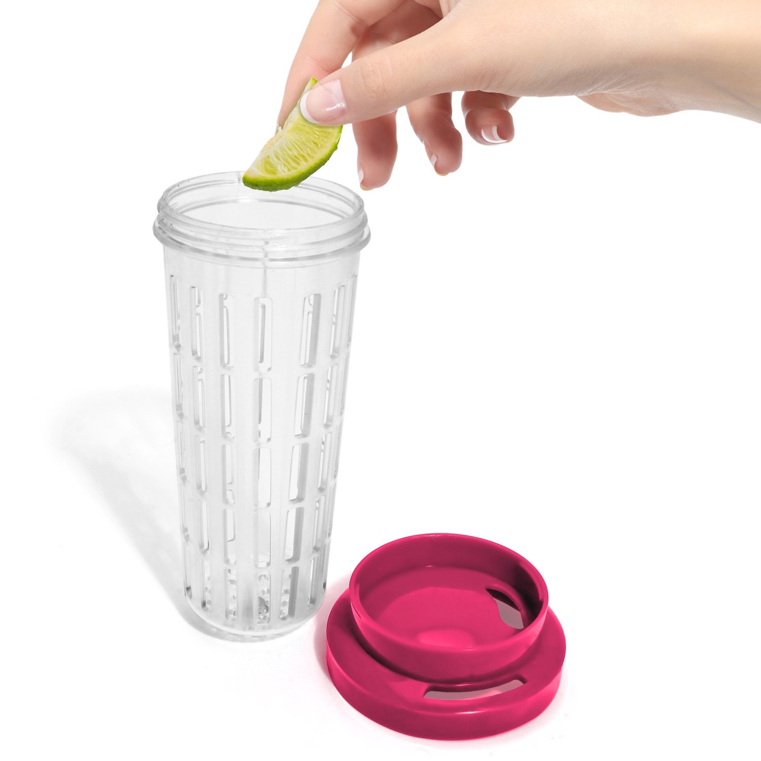 CampTeck U4277 Pink 1 Litre 1000 ml Infusion Bottle (BPA Free Tritan Plastic) Fruit Infuser Bottle with Leak-Proof Lid & Carry Handle