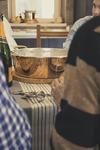 CREARTISTIC 100% Made in Italy Copper pot β Italian Risotto Copper Chef Pot - 12,6x3,7 inch, 5.8 Qt β 2 Brass Handles - Hand Hammered - Practical spout - Rice cooker β Italian Cookware - Pure Copper