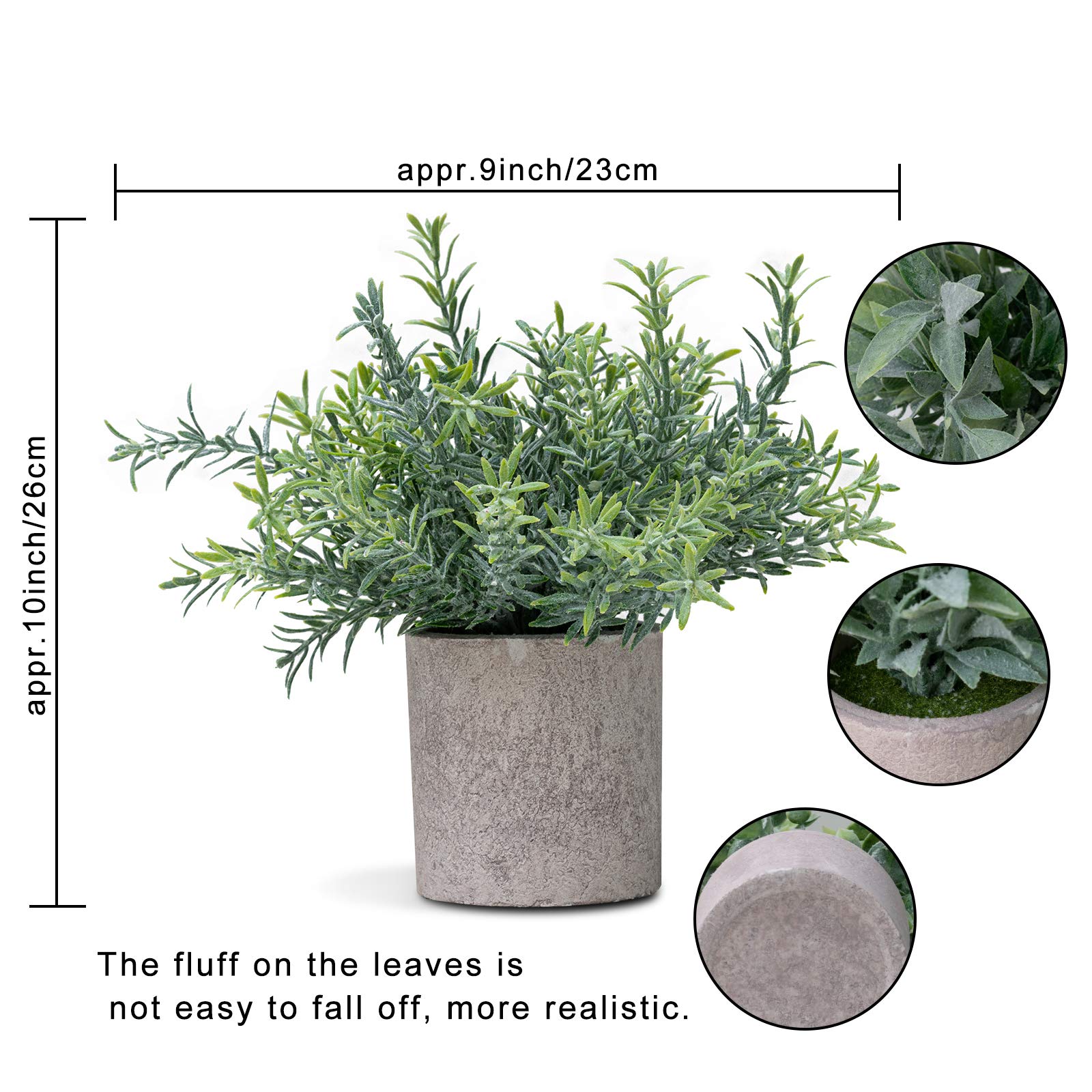 Cocoboo 4Pack Mini Potted Fake Plants Artificial Eucalyptus Plants Greenery Décor Faux Plant for Farmhouse Office Table Living Room Décor
