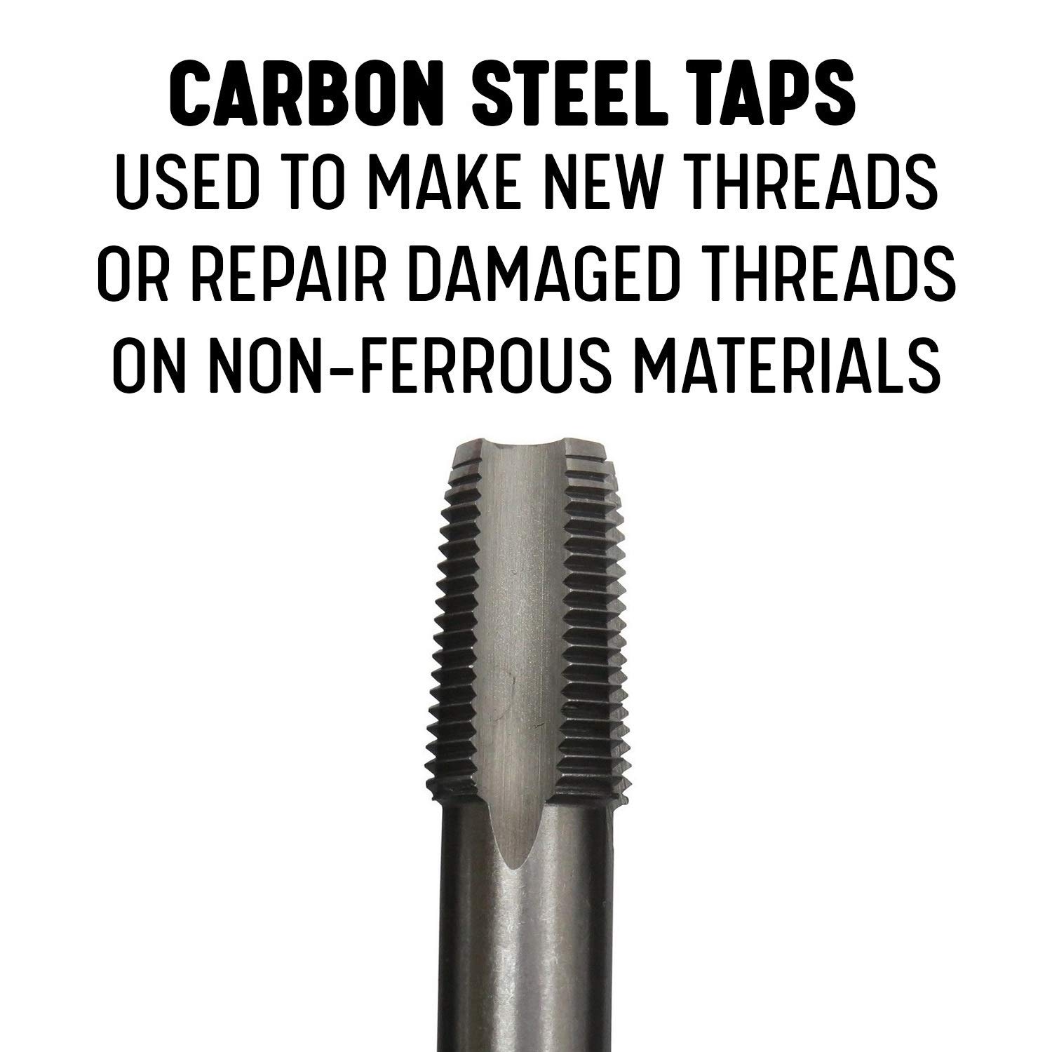 Drill America - DWTPT1/8-1SET 6 Piece NPT Pipe Tap, Carbon Steel, DWTPT Series Set, 1/8", 1/4", 3/8", 1/2", 3/4" and 1" in Wooden Case