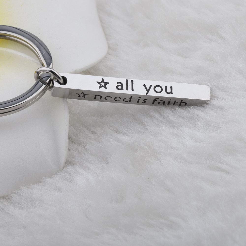 BNQL All You Need is Faith Trust and Pixie Dust Inspired Keychain Movie Quote 4 Sided Bar Fairy Gifts (keychain S)