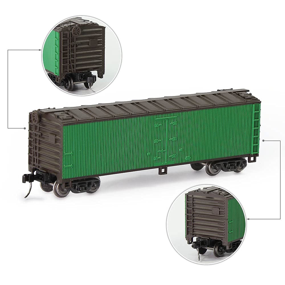 C15016 N Scale Reefer Car Wagon Wooden Side 1:160 Model Train Railway Flat Car (Green)