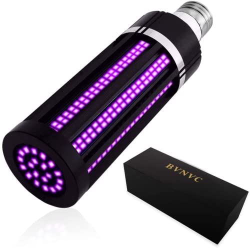 BVNVC Black Light Bulb, E26 60W Non-Dimmable Led Black Light Bulb UV 385-395nm, Suitable for Body Painting, Fluorescent Posters, UV Ink Curing、Holiday Parties (Black)