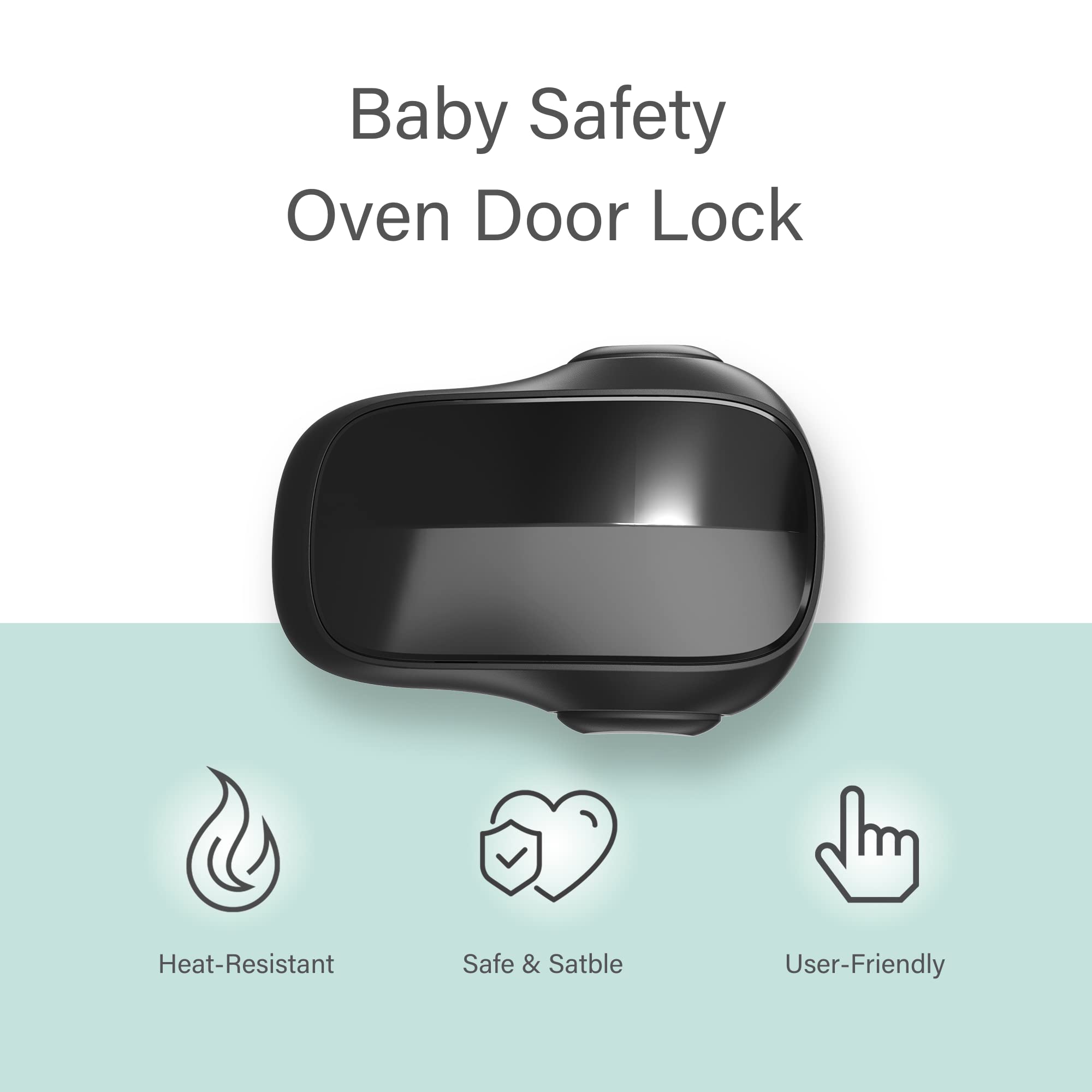 Oven Lock Childproof, Oven Front Door Lock Child Safety, Easy to Install, Heat-Resistant, Black, by Heart of Tafiti