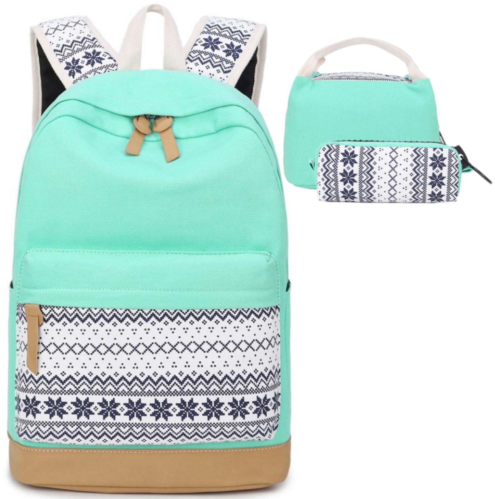 CAMTOP Girls Backpack with Lunch Box set Teen Backpack for School Bookbag
