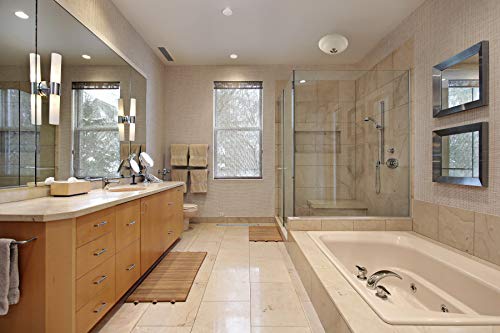 Lift Bridge Kitchen & Bath Decorative Round 70 CFM Bathroom Ceiling Ventilation & Exhaust Fan with Light and Glass Globe, Quiet 2.0 Sones Bath Fan