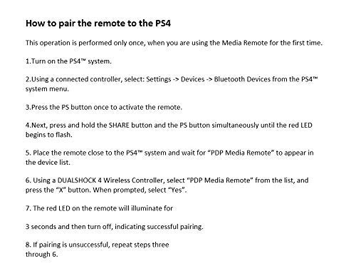 PDP 051-075-NA Bluetooth Enabled Media Remote Control for Playstation 4 (Renewed)