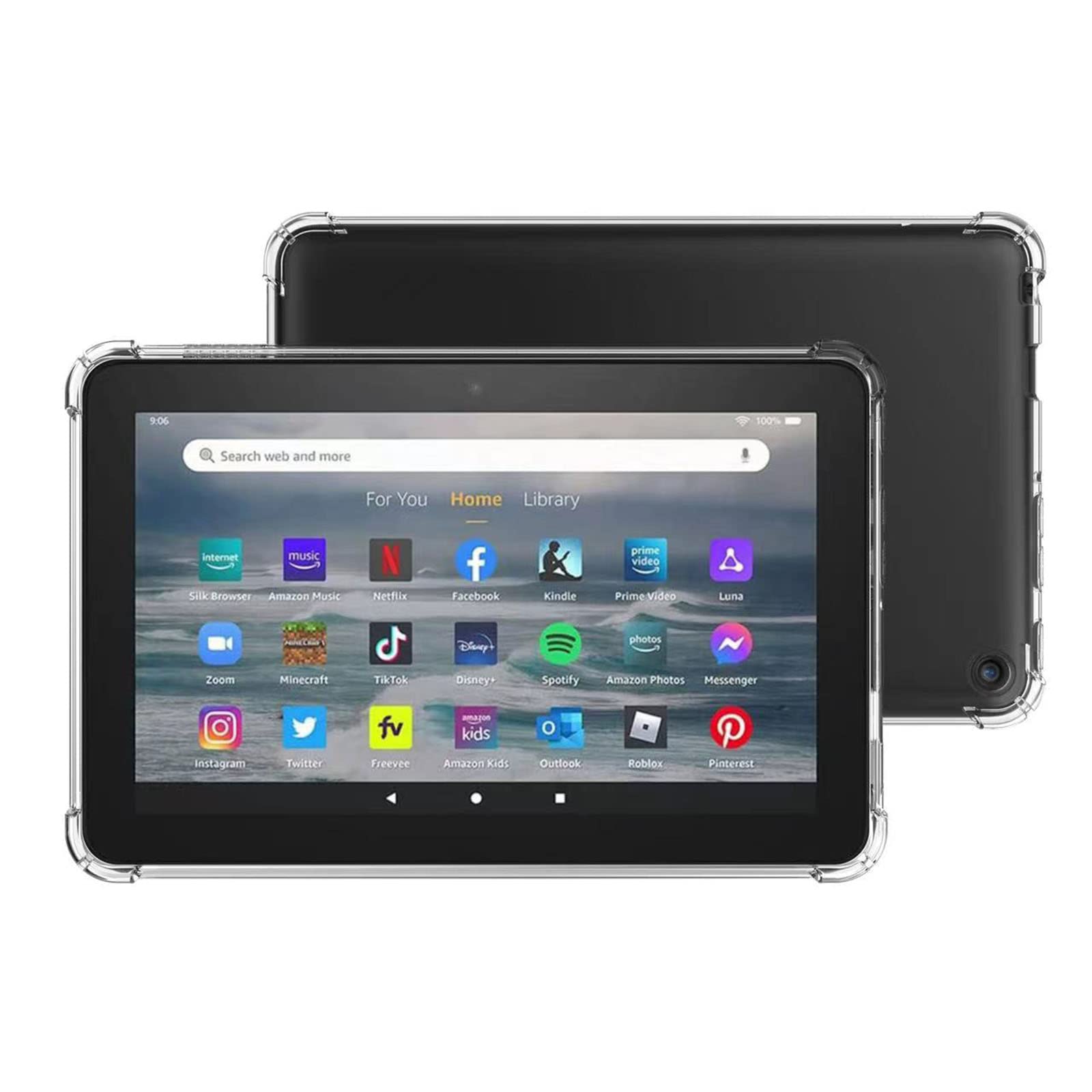 REASUN Case for Kindle Fire 7 2022 Release, Ultra Clear Soft Flexible Transparent TPU Shell Case Skin Bumper Back Cover for All-New Amazon Kindle Fire 7 Tablet 12th Generation 2022 Release, Clear