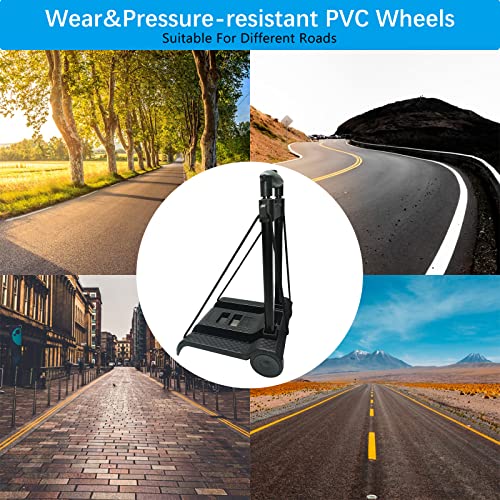 Folding Shopping Cart Utility Rolling Crate Compact Hand Truck Dolly on Wheels with Removable Waterproof Bag Telescoping Handle Heavy Duty 50kg/110lbs for Moving Travel Grocery Laundry Office(Black)