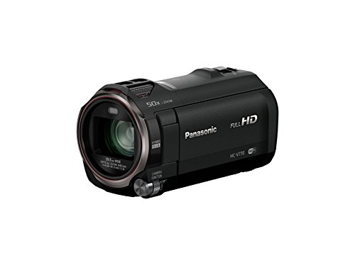 Panasonic Full HD Video Camera Camcorder HC-V770, 20X Optical Zoom, 1/2.3-Inch BSI Sensor, HDR Capture, Wi-Fi Smartphone Multi Scene Video Recording (Black)
