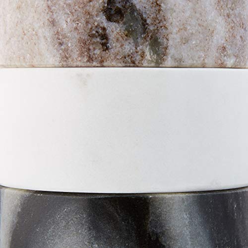 Creative Co-Op Marble Stacking Pinch Pots with Acacia Wood Lid