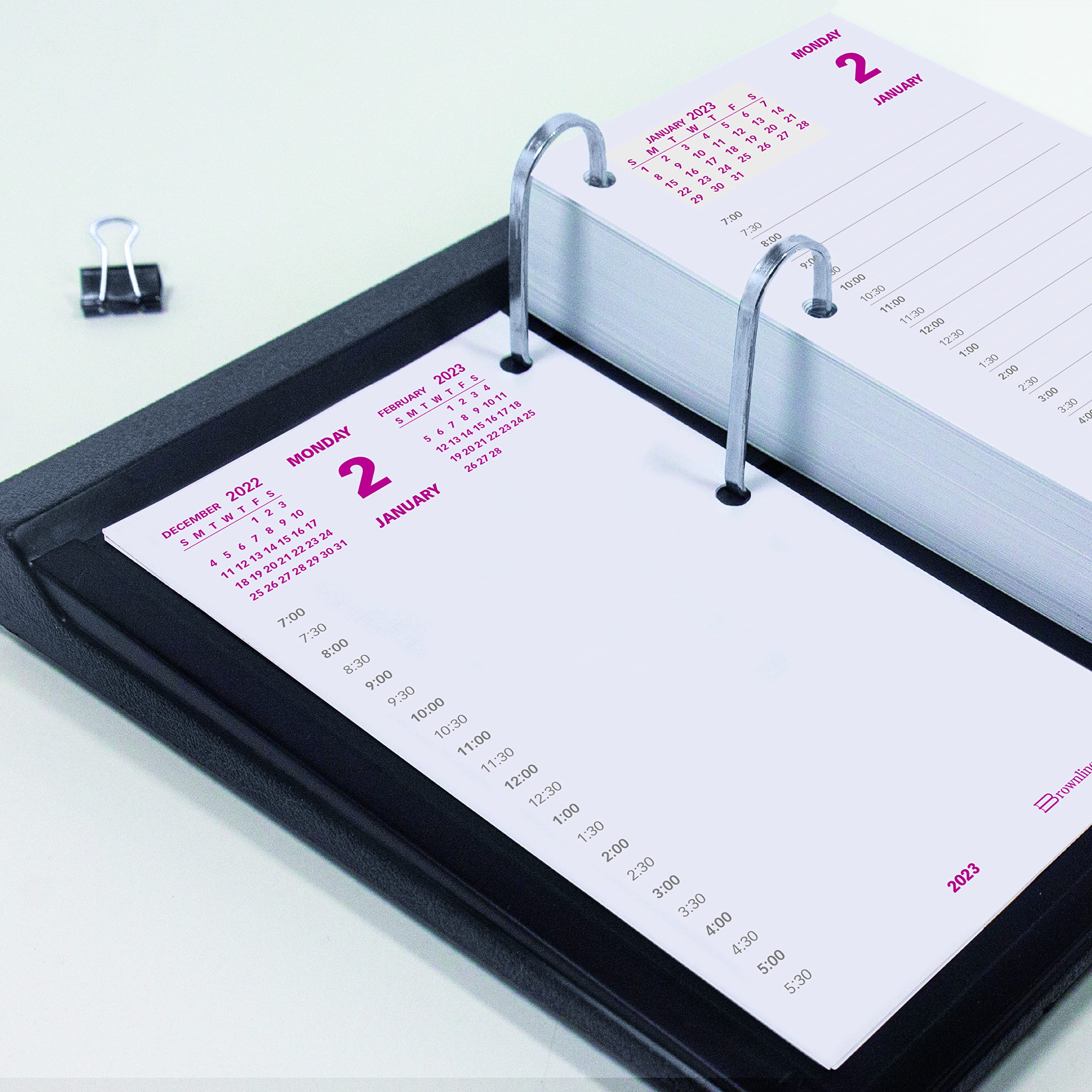 Brownline Daily Calendar Pad Refill, 6 x 3.5, White/Burgundy/Gray Sheets, 2023