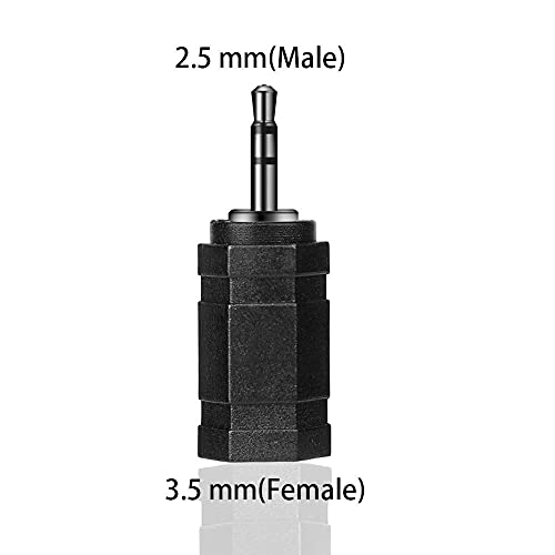 PULABO Simple and Sophisticated Design2.5mm Male to 3.5mm Female Headphone dapter Converts Your 3.5mm Earphone Jack into 2.5mm Earphone Jack Black